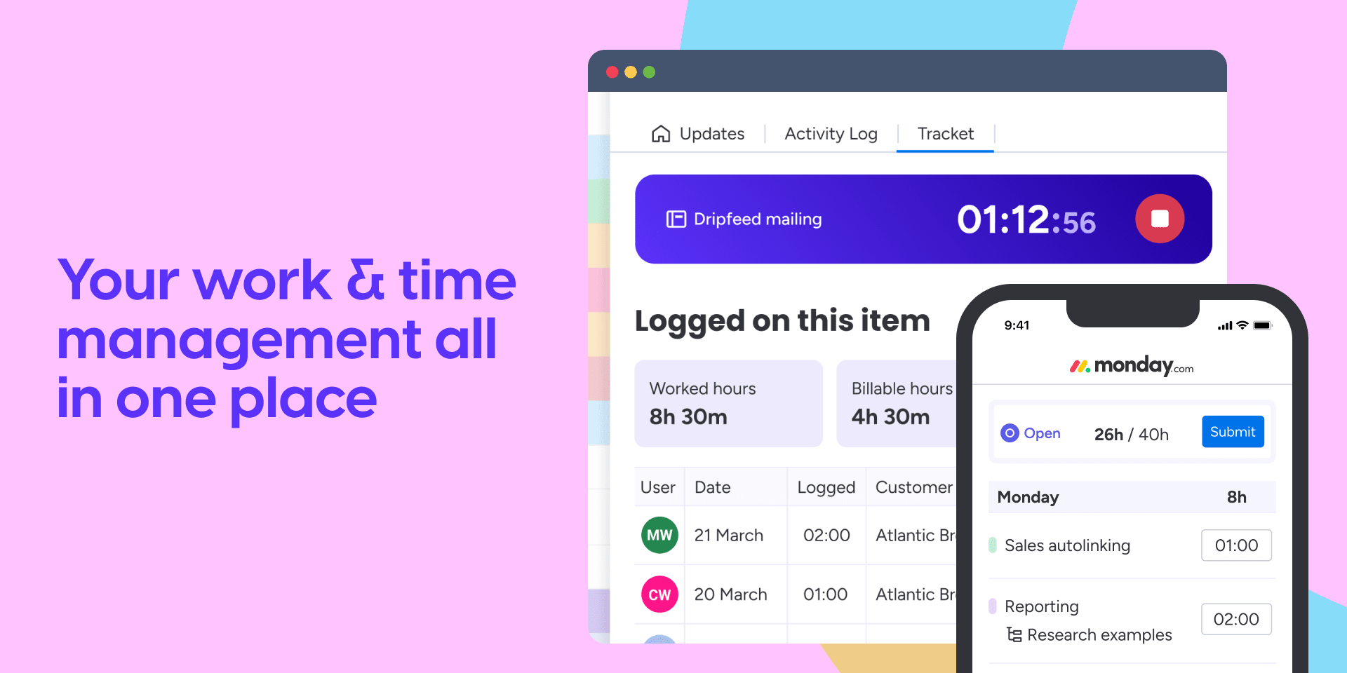 Time Tracking - Tracket • apps for monday.com